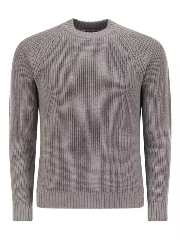 RAKKI Ribbed Crew-neck Sweater - Grey