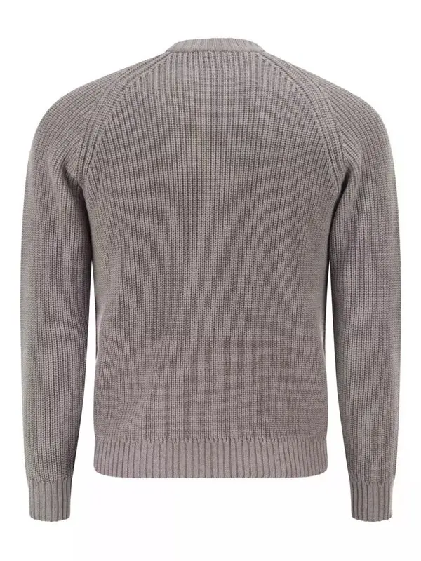 RAKKI Ribbed Crew-neck Sweater - Grey
