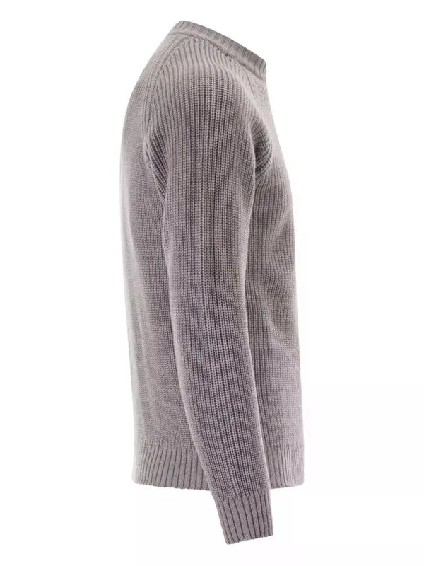 RAKKI Ribbed Crew-neck Sweater - Grey