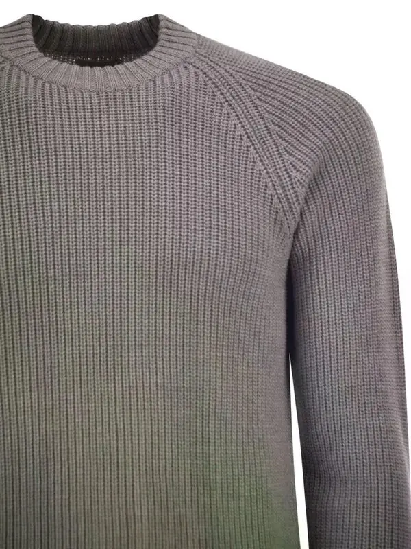 RAKKI Ribbed Crew-neck Sweater - Grey