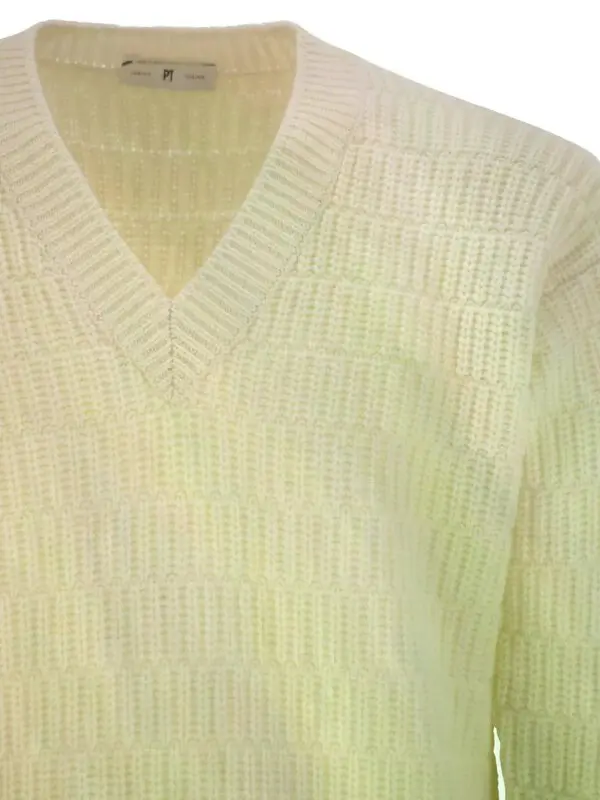 PT TORINO Geometric V-neck Sweater - Neutrals