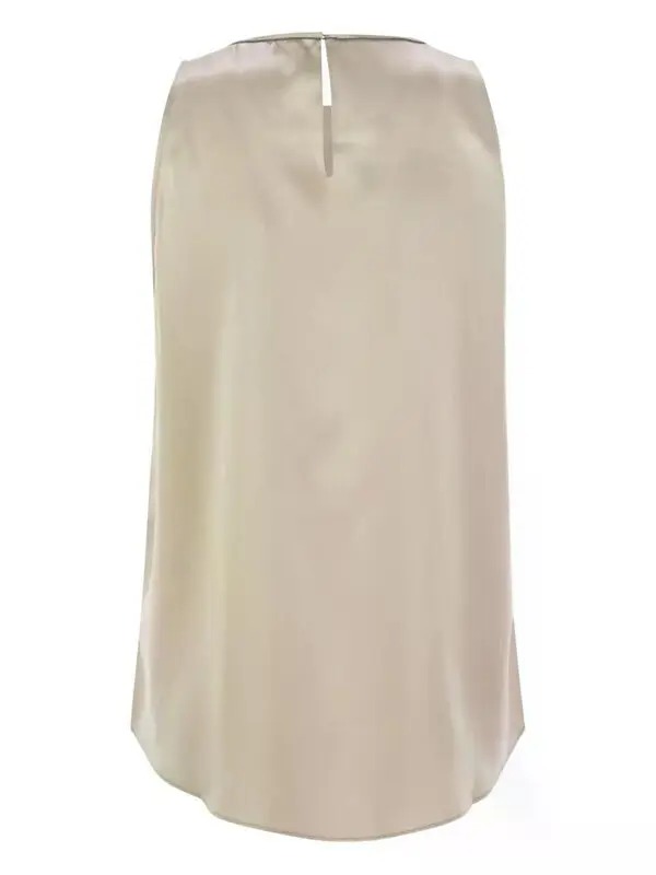 Brunello Cucinelli Silk-satin Sleeveless Blouse