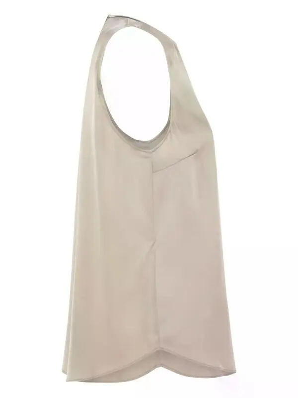 Brunello Cucinelli Silk-satin Sleeveless Blouse