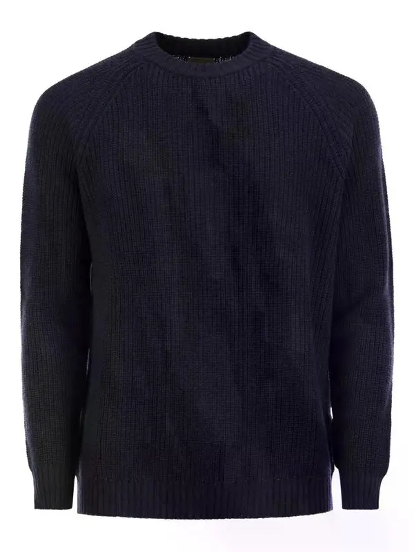 RAKKI Rebel Ribbed Crew-neck Sweater - Blue