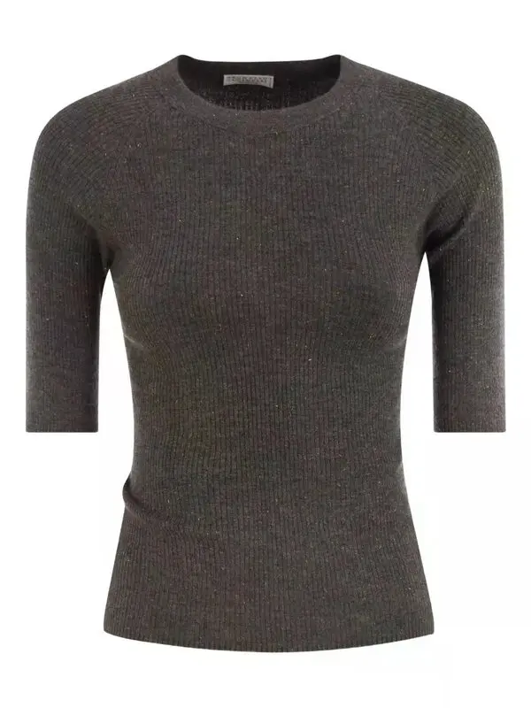 Brunello Cucinelli Ribbed Half-sleeve Sweater