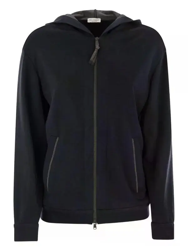 Brunello Cucinelli Hooded Zip Up - Blue