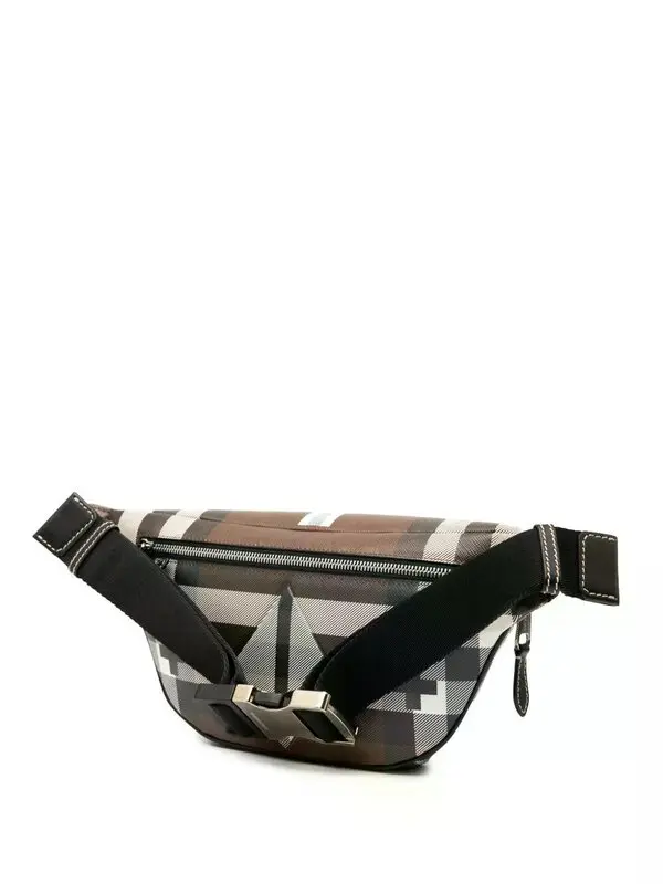Burberry Geometric Check Coated Canvas Bum Bag Check Belt Bag in Sand - Men, Nylon | Burberry® Official main image 4
