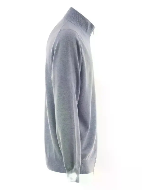 Brunello Cucinelli Zipped Cashmere Cardigan - Blue