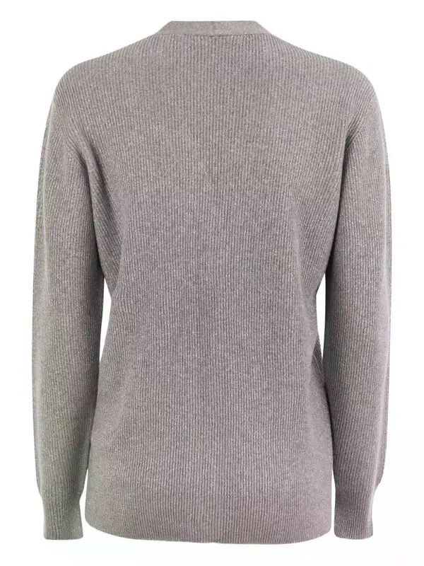 Fabiana Filippi Ribbed V-neck Cardigan - Grey