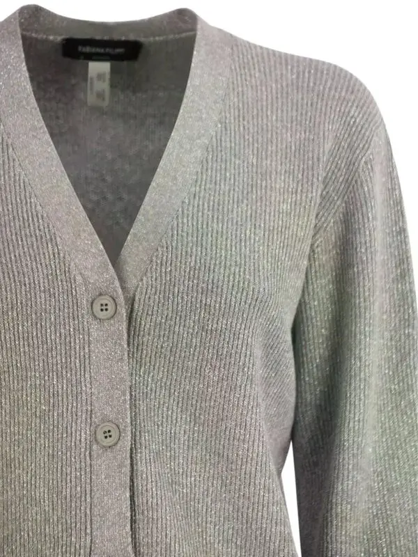 Fabiana Filippi Ribbed V-neck Cardigan - Grey