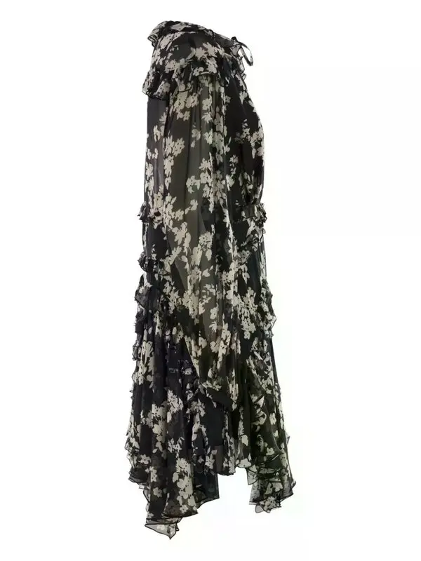 Elisabetta Franchi Floral Mini Dress - Black