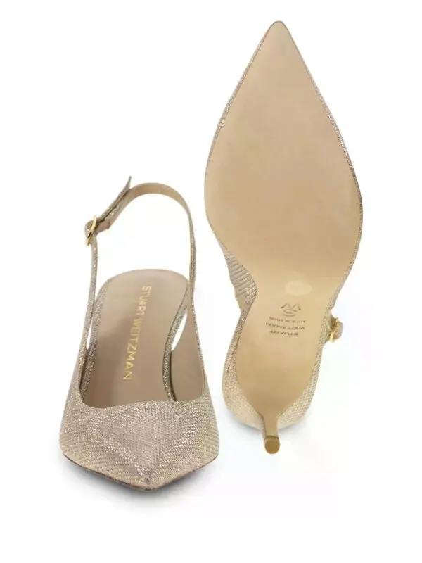 STUART WEITZMAN 75mm Pointed Slingback - Gold