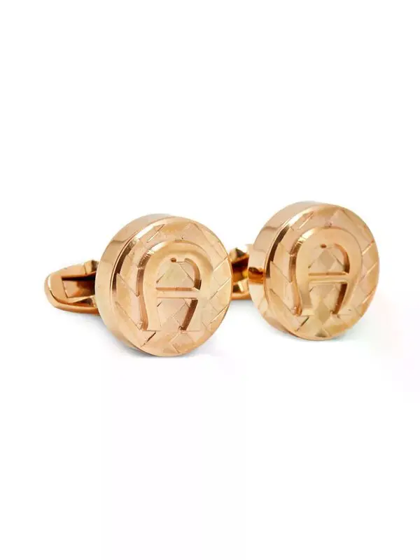 AIGNER Logo-motif Circular Cufflinks - Pink