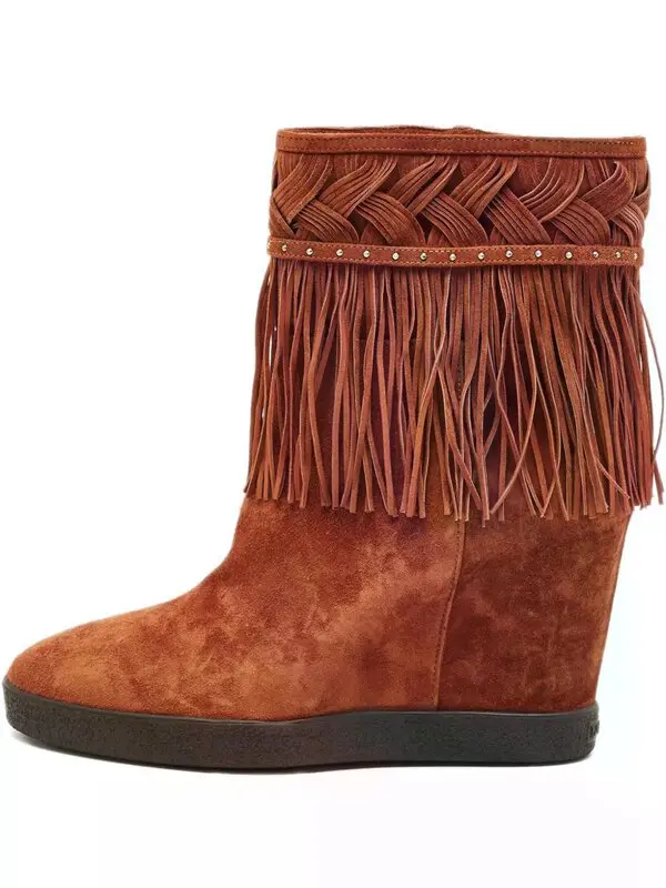 LE SILLA Fringed Suede Wedge Boots