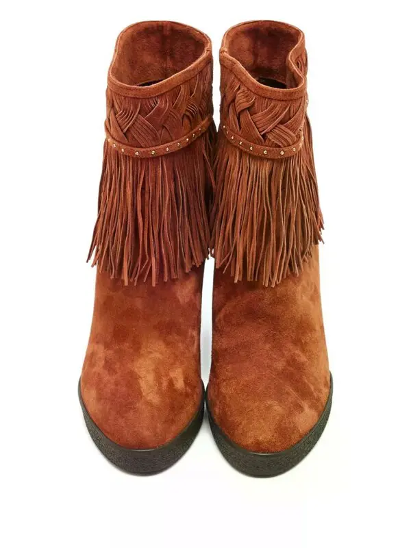 LE SILLA Fringed Suede Wedge Boots