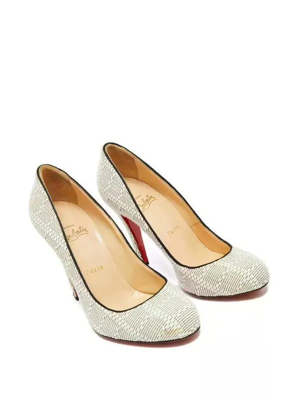 CHRISTIAN LOUBOUTIN Woven Round-toe Pumps