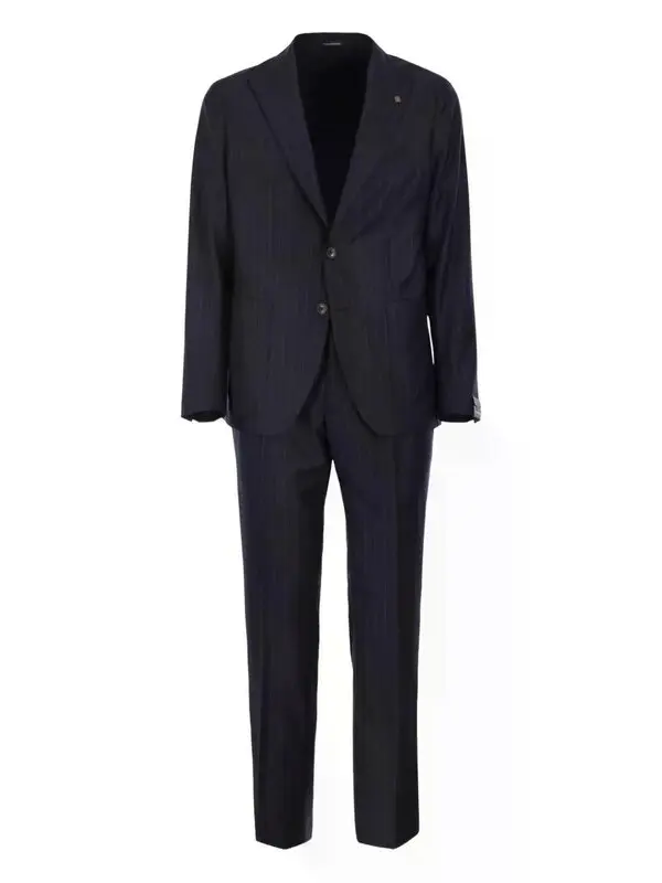 Tagliatore Peak-lapels Pinstripe Suit - Blue