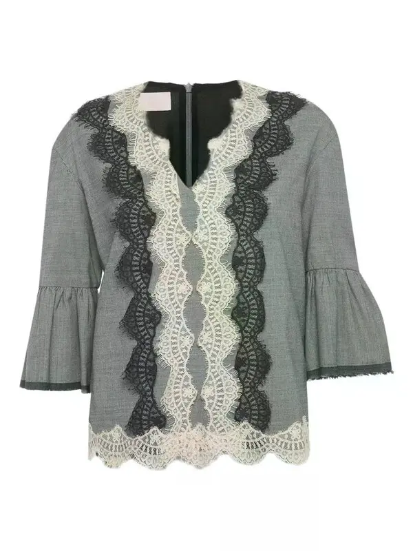 Giamba Lace Trim Blouse