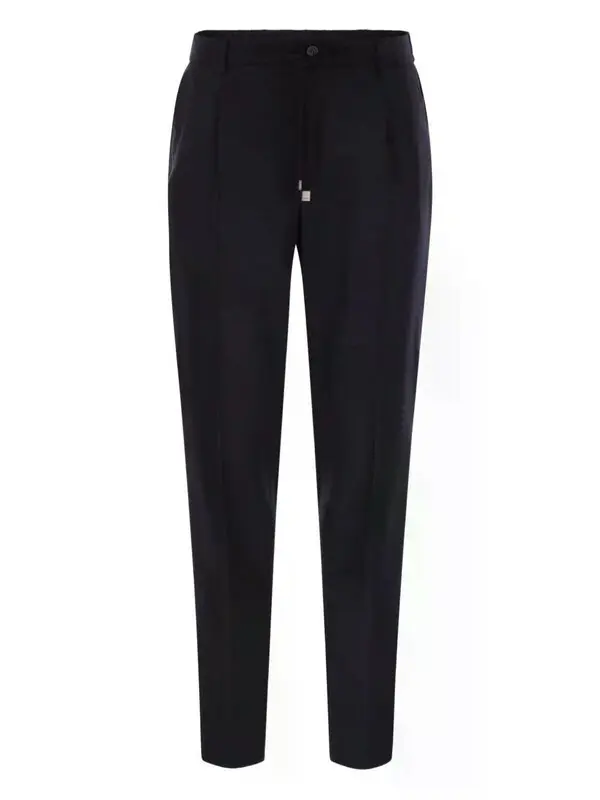 Peserico Pleat-detail Drawstring-waist Trousers - Black