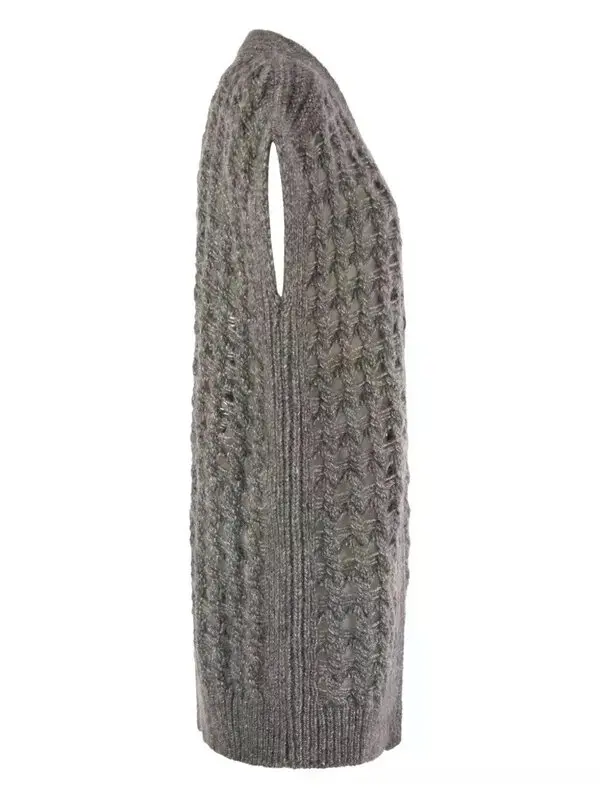 Herno Open-work Sleeveless Cardigan - Grey