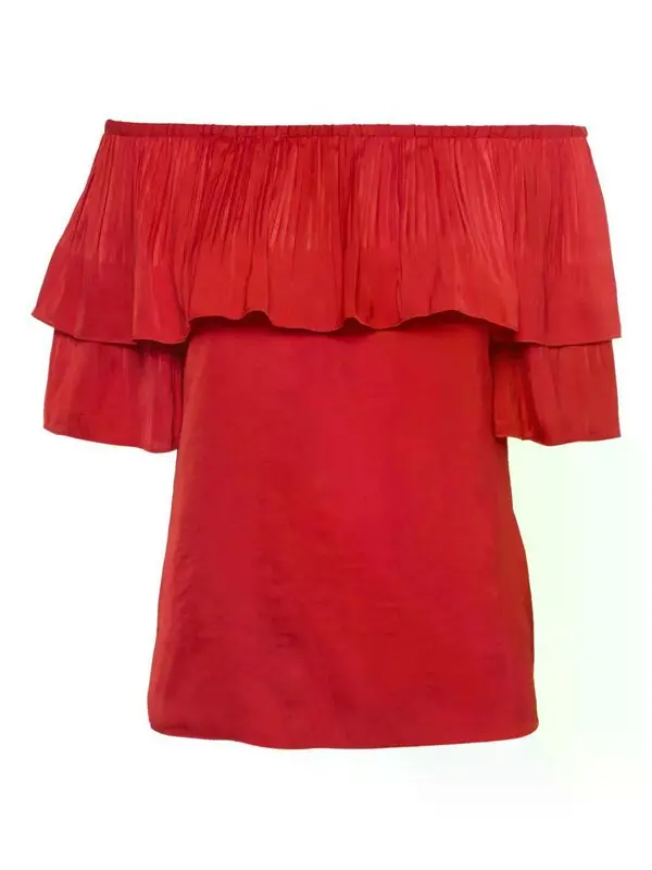Maje Ruffled Off-the-shoulder Top