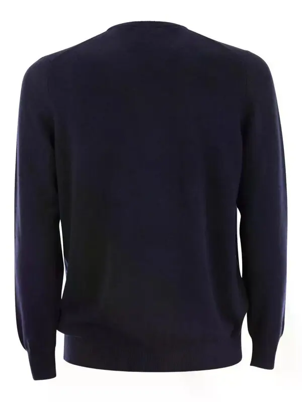 Fedeli Knit Crew-neck Sweater - Blue