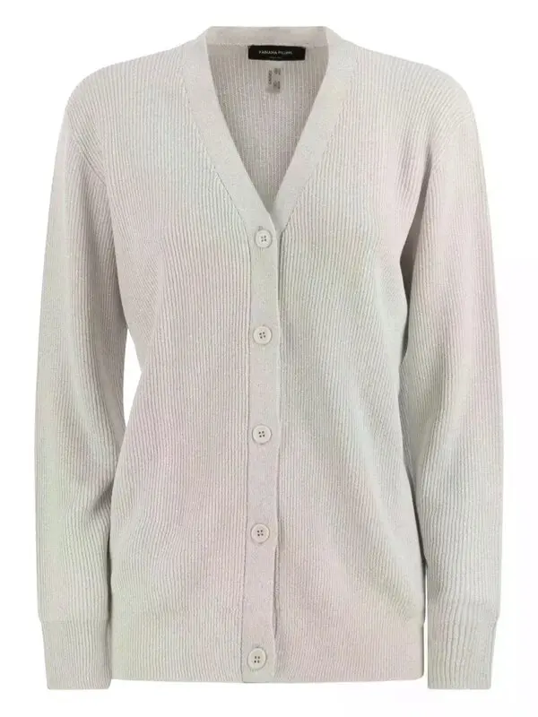 Fabiana Filippi Ribbed V-neck Cardigan - Neutrals