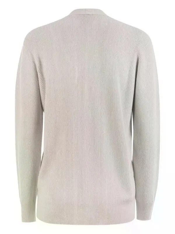 Fabiana Filippi Ribbed V-neck Cardigan - Neutrals