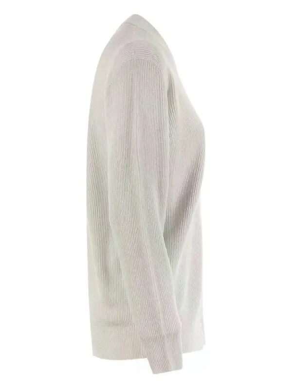 Fabiana Filippi Ribbed V-neck Cardigan - Neutrals