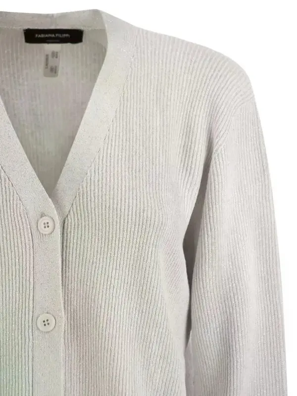 Fabiana Filippi Ribbed V-neck Cardigan - Neutrals