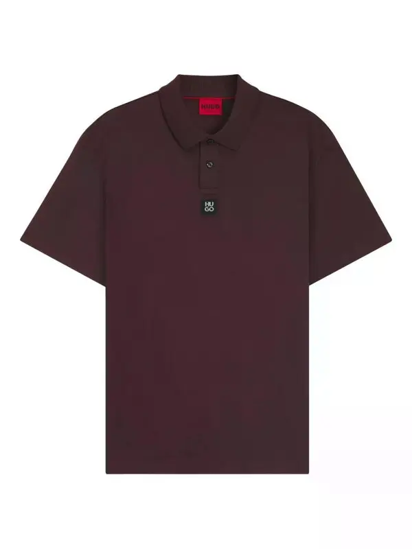 Hugo Logo-patch Polo Shirt - Brown