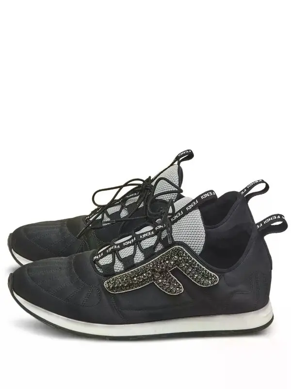 Fendi Crystal-embellished Lace-up Sneakers
