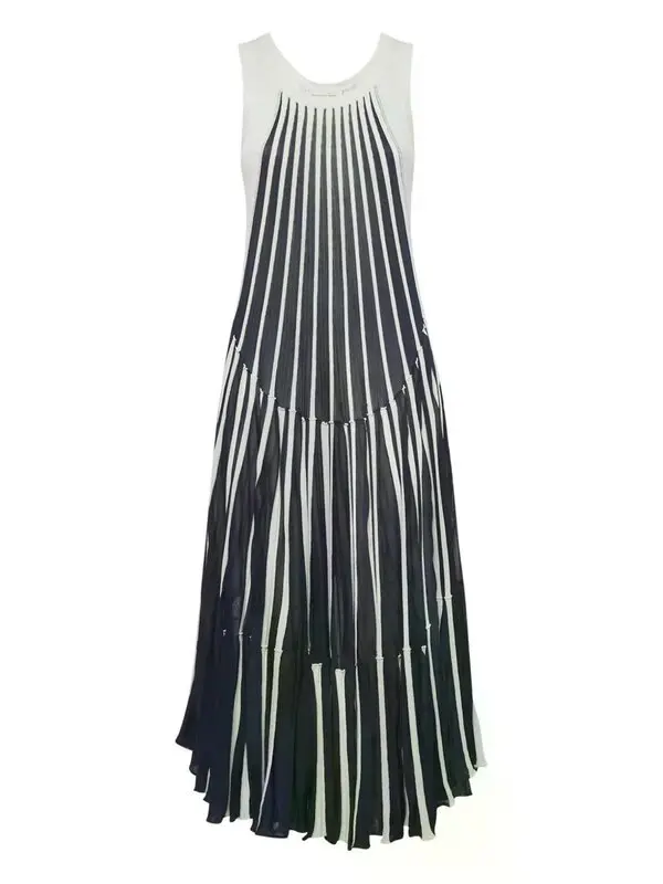 Chloé Pleated Stripe-pattern Dress