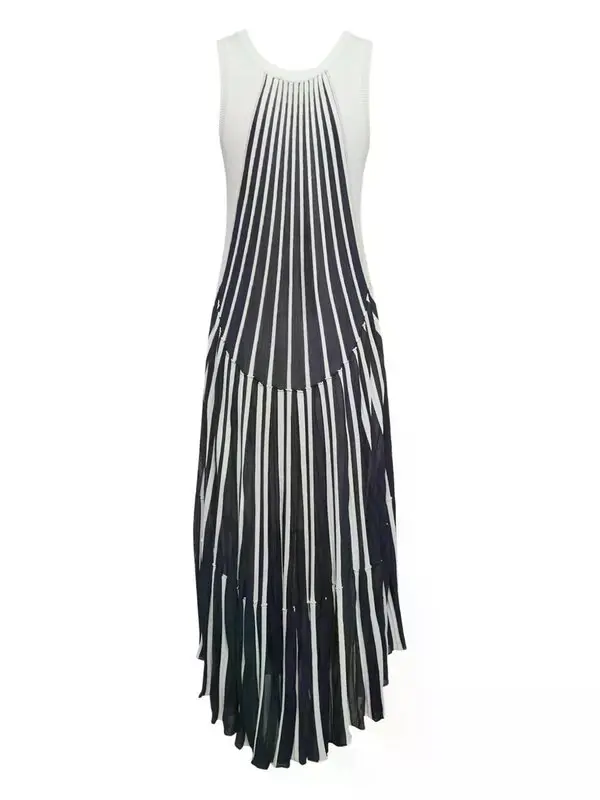 Chloé Pleated Stripe-pattern Dress