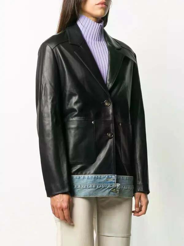 Andersson Bell Molly Denim Layered Leather Jacket
