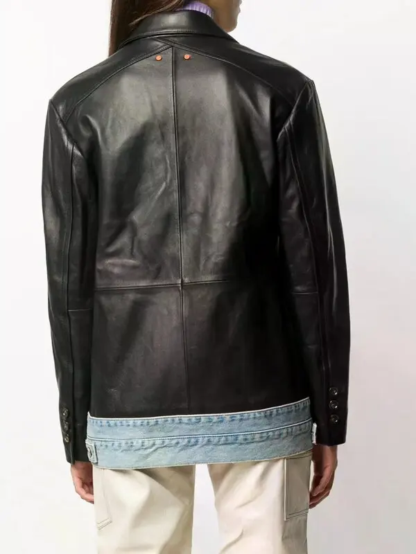 Andersson Bell Molly Denim Layered Leather Jacket