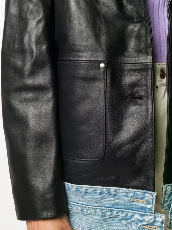 Andersson Bell Molly Denim Layered Leather Jacket