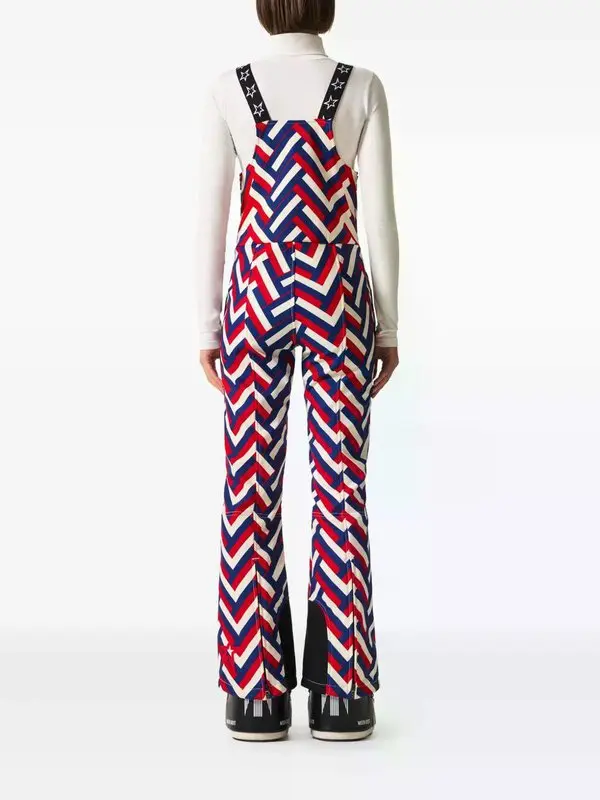 Perfect Moment Chevron-pattern Zip-up One-piece - Red