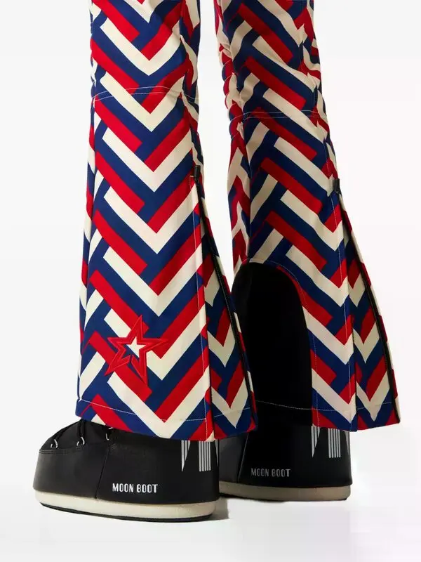 Perfect Moment Chevron-pattern Zip-up One-piece - Red