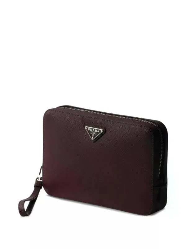 Prada Leather Logo-plaque Clutch