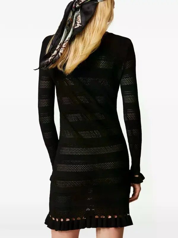 TWINSET Ruffled-trim Knitted Mini Dress