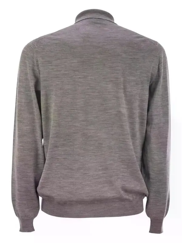Fedeli Three-button Virgin-wool Polo Shirt - Grey