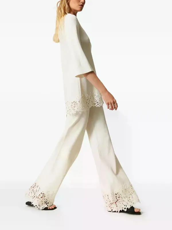 TWINSET Knitted Lace-panel Trousers