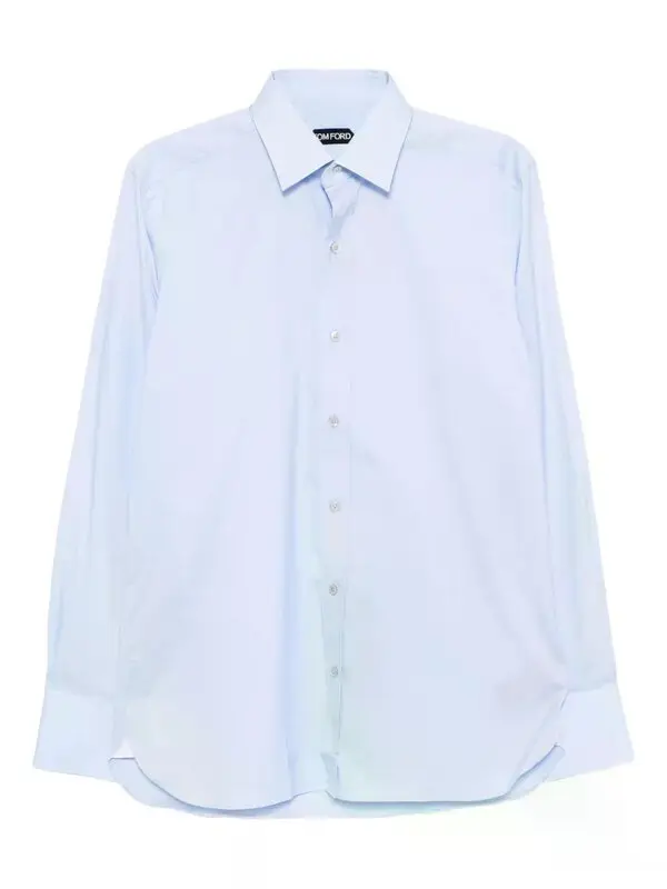 TOM FORD Long-sleeves Cotton Shirt - Blue