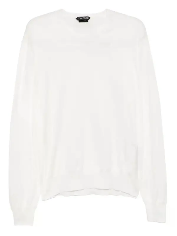 TOM FORD Long-sleeves Cotton T-shirt - White