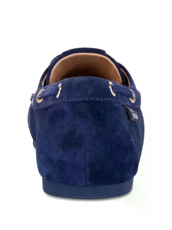 Moschino Lace-up Suede Loafers - Blue