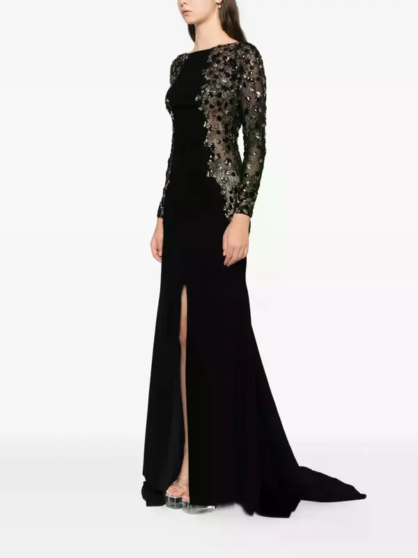 SAIID KOBEISY Embellished Slit Long Dress