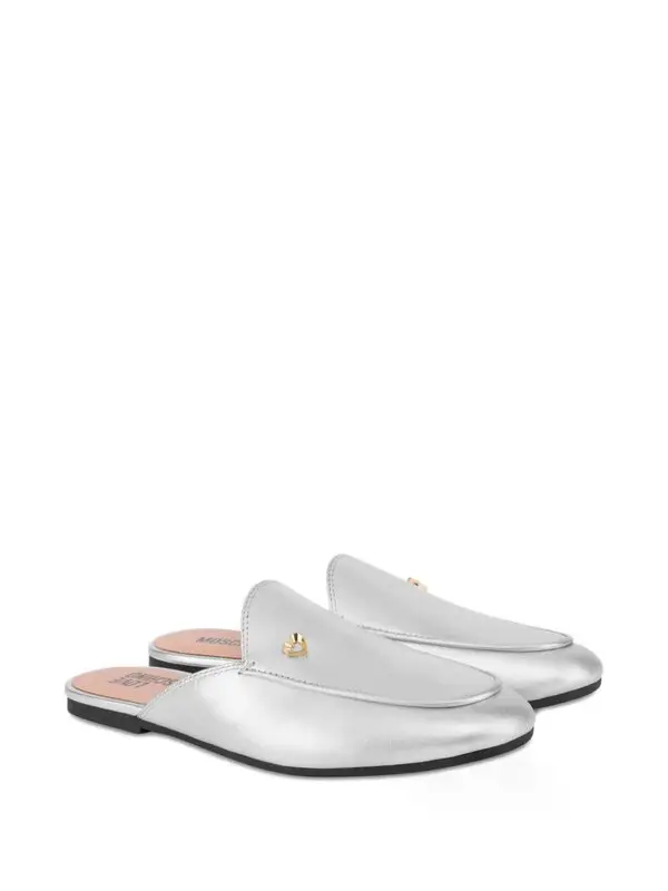 Moschino Metallic Emblem Mules