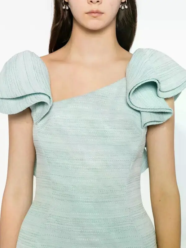 SAIID KOBEISY Ruffled Tweed Short Dress
