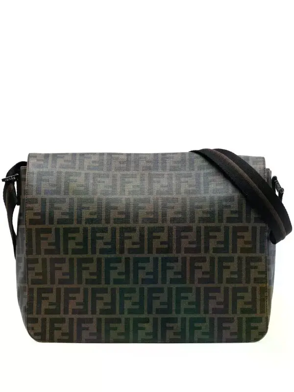 Fendi 2010-2025 Zucca Spalmati Flap Crossbody Bag - Brown